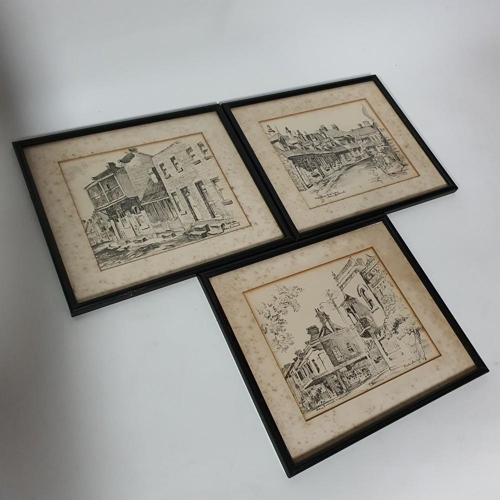 Cedric Emanuel | Three Framed 1936 Etchings of Old Sydney (1936 ...