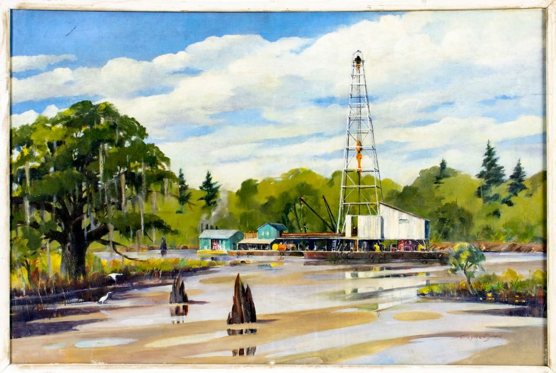 Wayne Davis | Louisianna Oil Rig | MutualArt