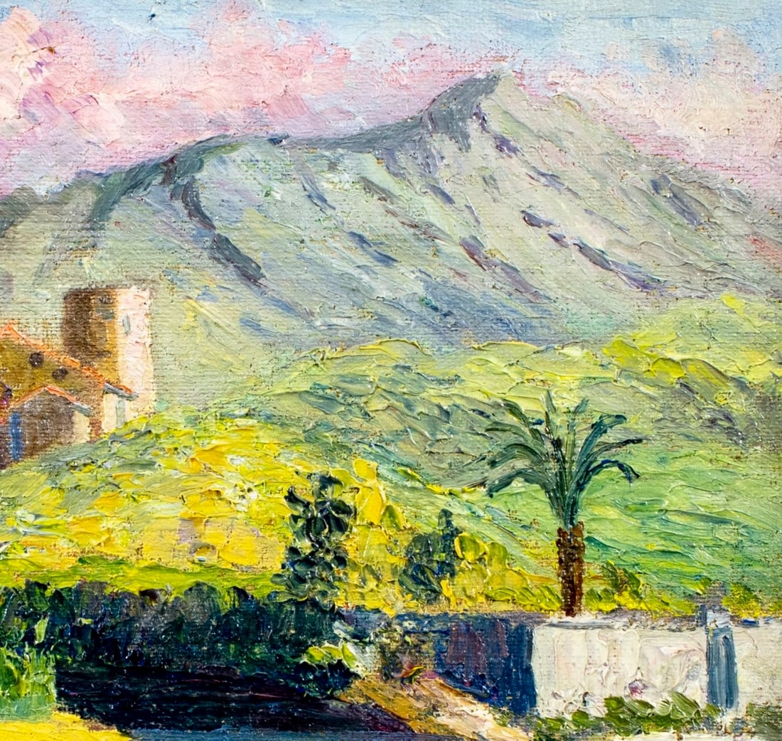 Hildegarde Hamilton | Mountain Landscape with Mansion | MutualArt