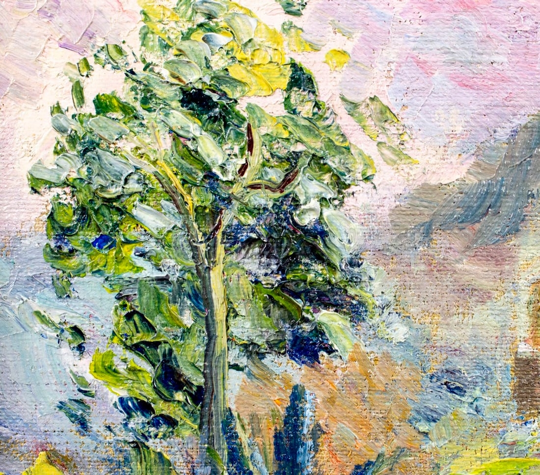 Hildegarde Hamilton | Mountain Landscape with Mansion | MutualArt