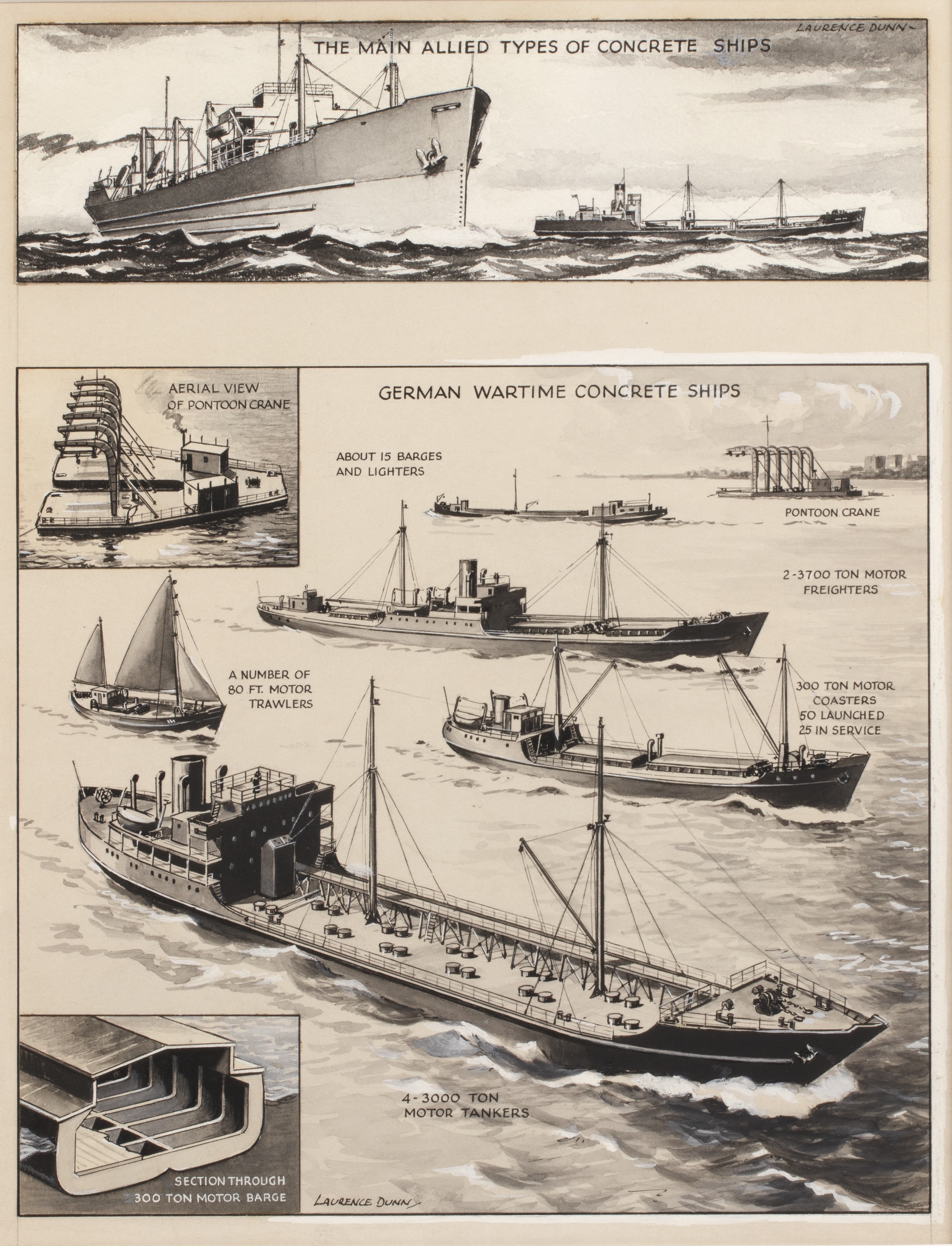 Laurence Dunn | 'The Main Allied Types of Concrete Ships', and 'German ...