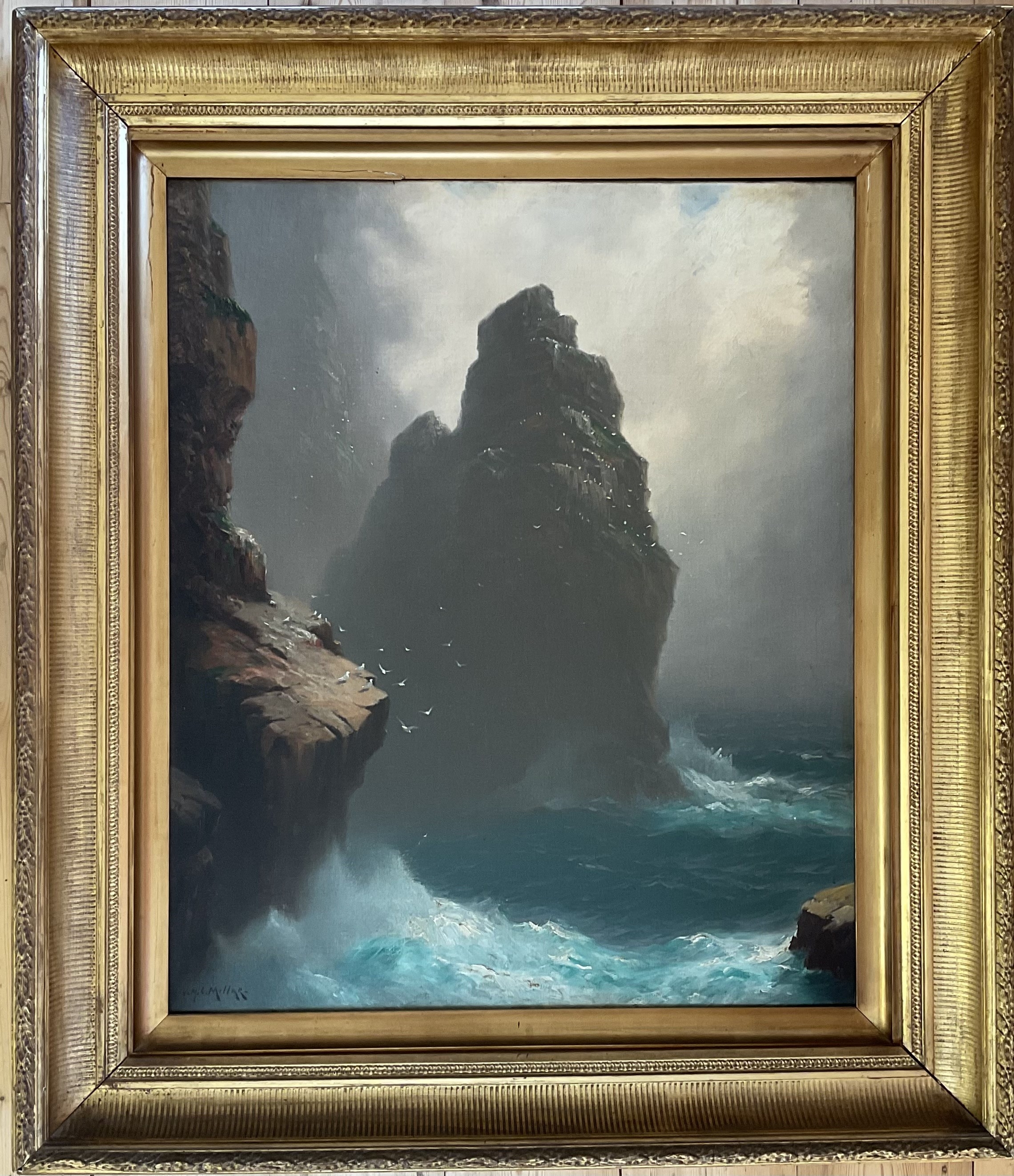 James H. C. Millar | Coastal Rock Stack with Gulls | MutualArt