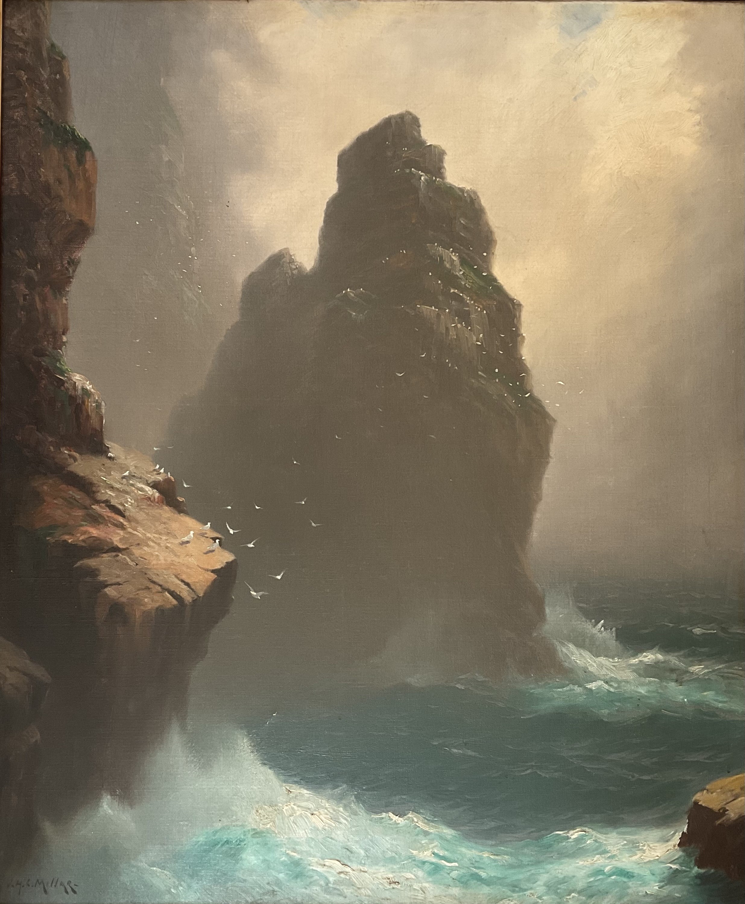James H. C. Millar | Coastal Rock Stack with Gulls | MutualArt