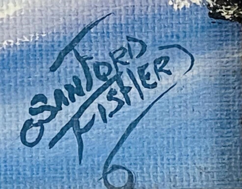 Sanford Fisher | Winter Cabin Landscape | MutualArt