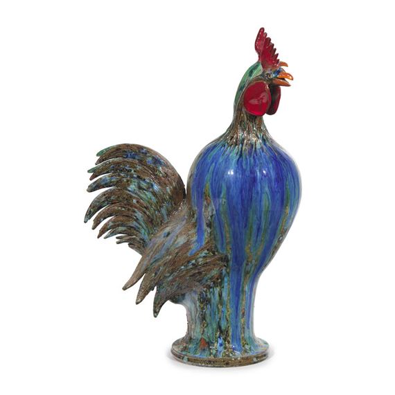 Charlie West | A Glazed Stoneware Work: Two Headed Rooster (Late 20th ...