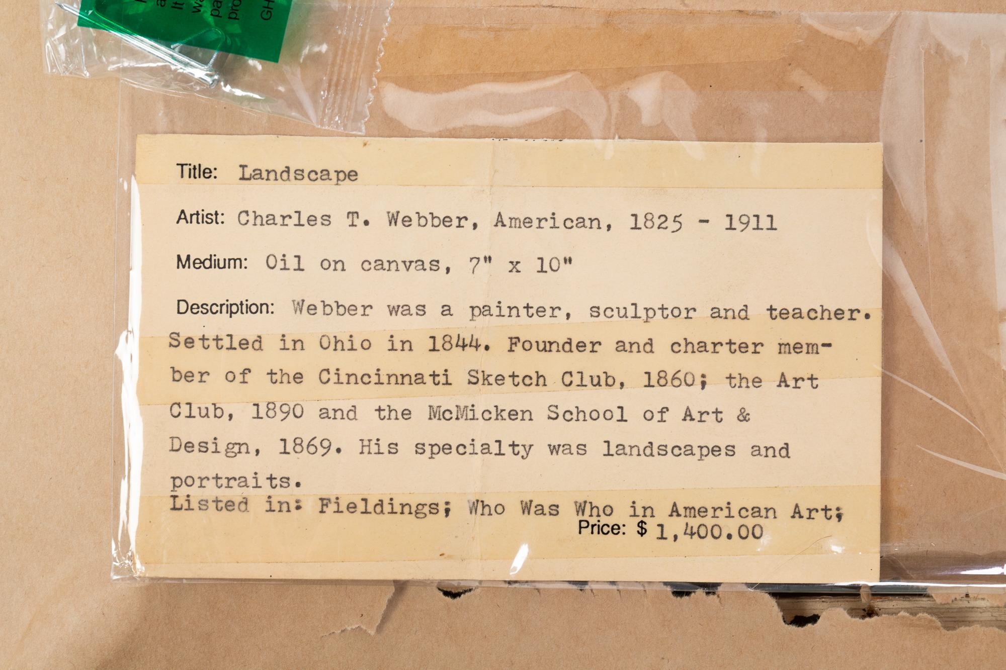 Charles T. Webber | OIL ON BOARD LANDSCAPE (Late 19th Century) | MutualArt