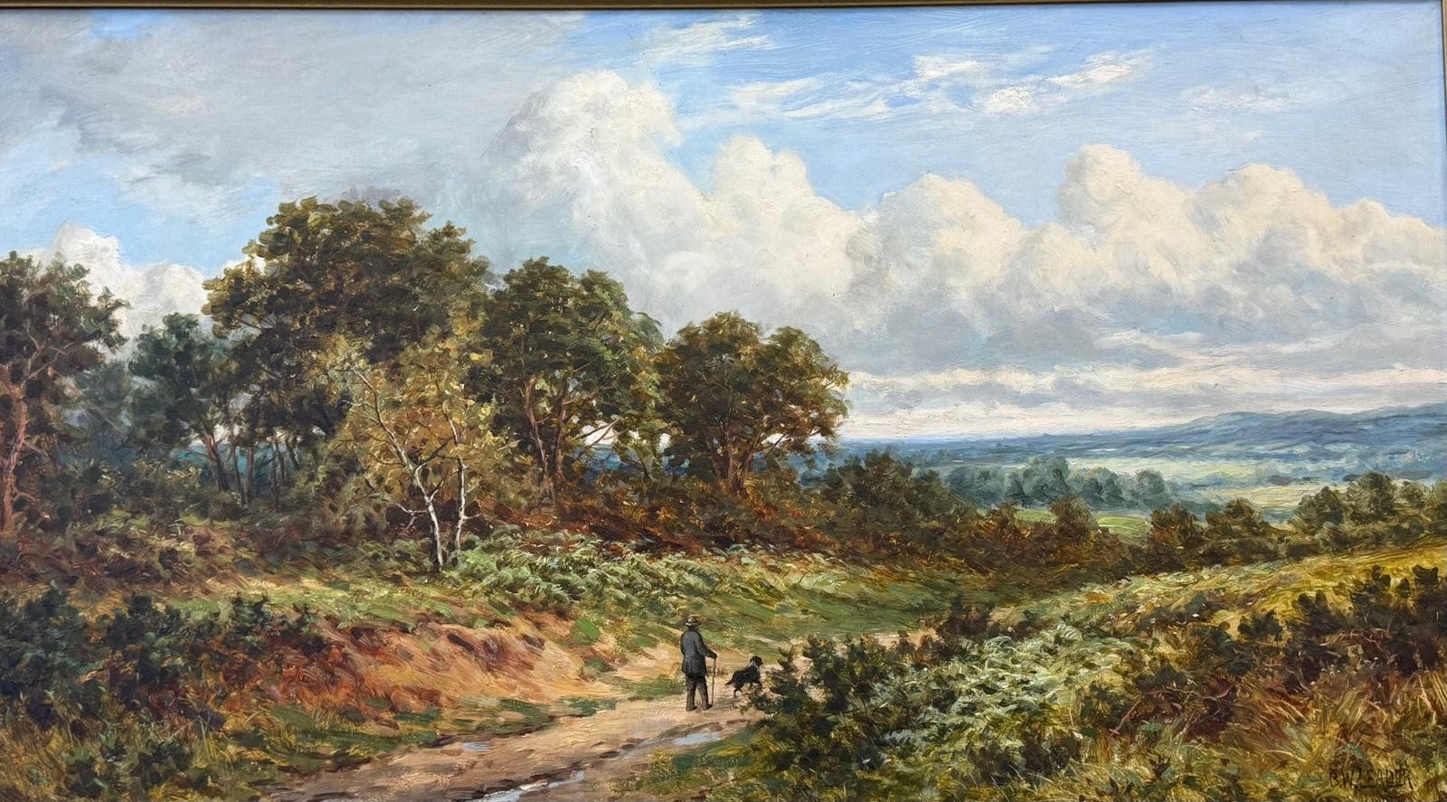 Benjamin Williams Leader | Wooded landscape and a path, with a figure ...