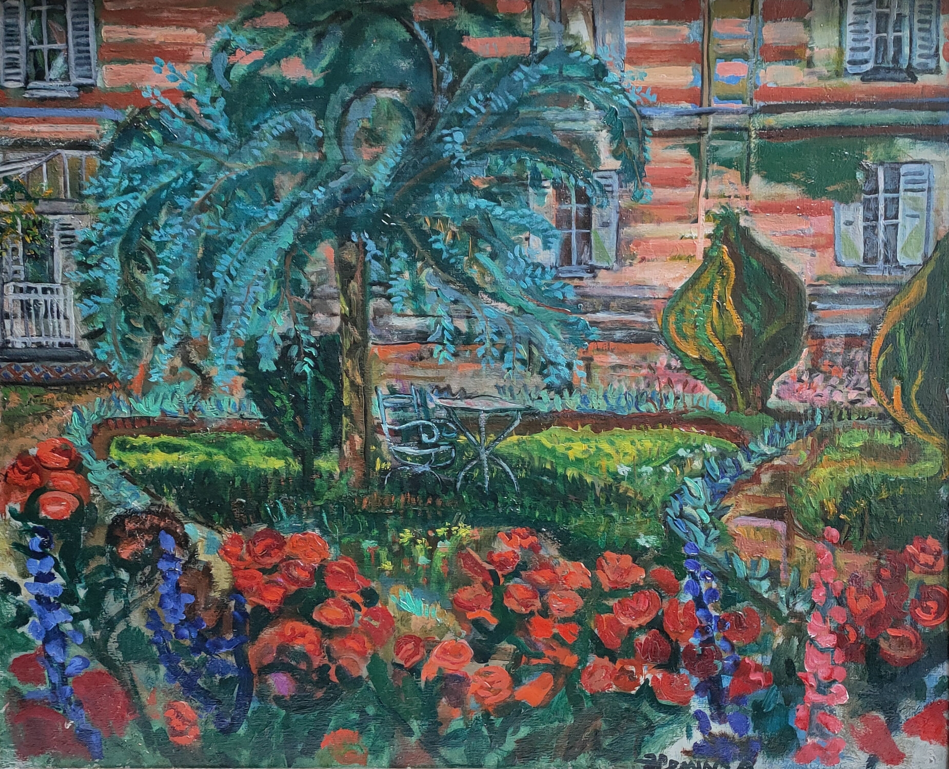 A. Henning | La cour fleurie | MutualArt