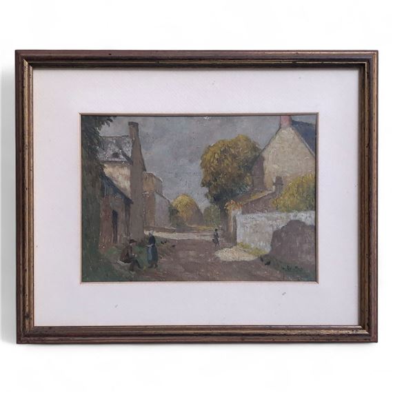 Georges Eveillard | Personnages devant les maisons | MutualArt
