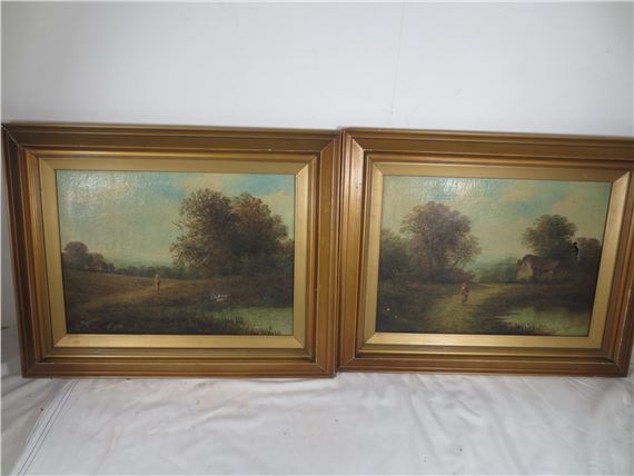 Sylvester Martin | a pair of rural landscapes | MutualArt