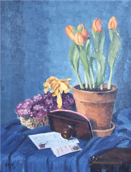 Nico Klopp | Still life with tulips (1917) | MutualArt