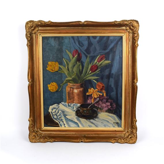 Nico Klopp | Still life with tulips (1917) | MutualArt