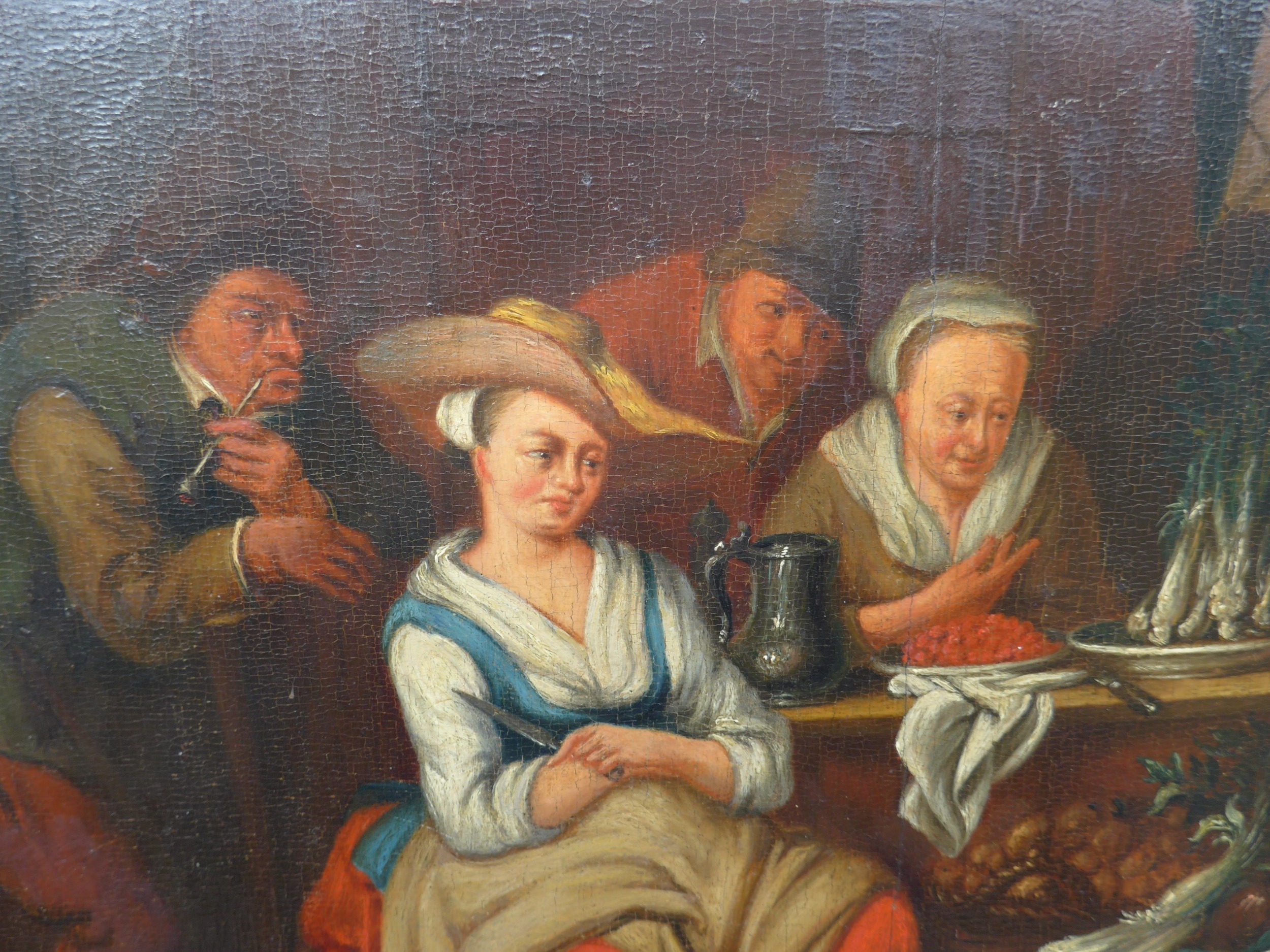 Jan Baptiste Lambrechts | Vegetable seller in interior scene | MutualArt