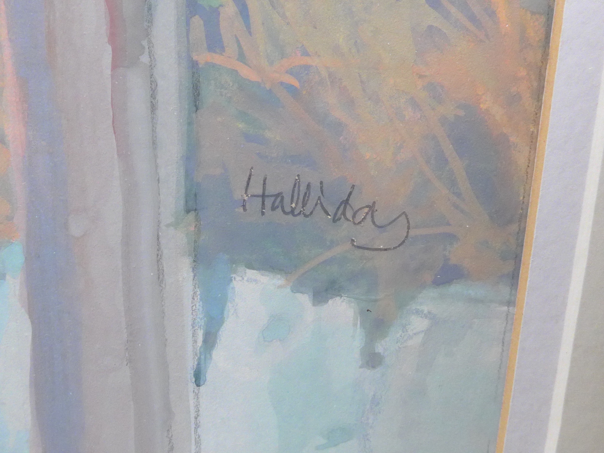 Irene Halliday | Three framed and glazed gouache works - Trees with ...