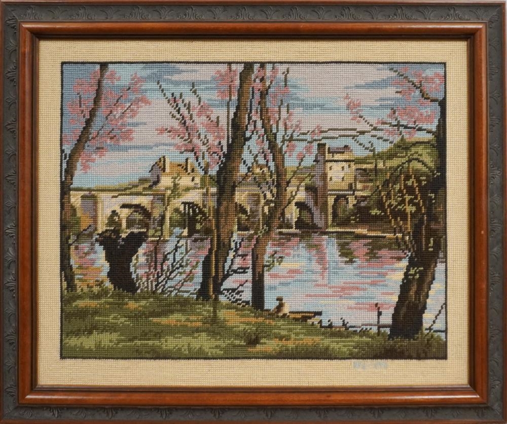 Rosemary Pipkin Jackson | Bridge at Mantes, France, Needlework Panel ...