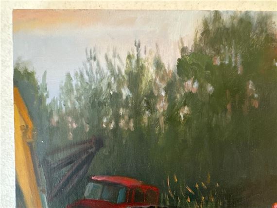 S. Hoffman | Red Truck Painting | MutualArt
