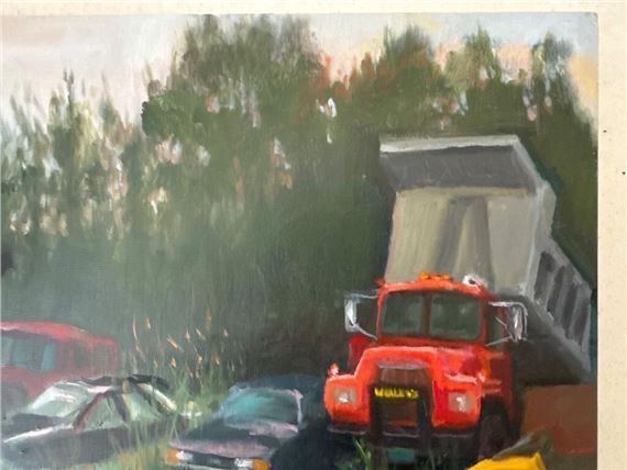 S. Hoffman | Red Truck Painting | MutualArt