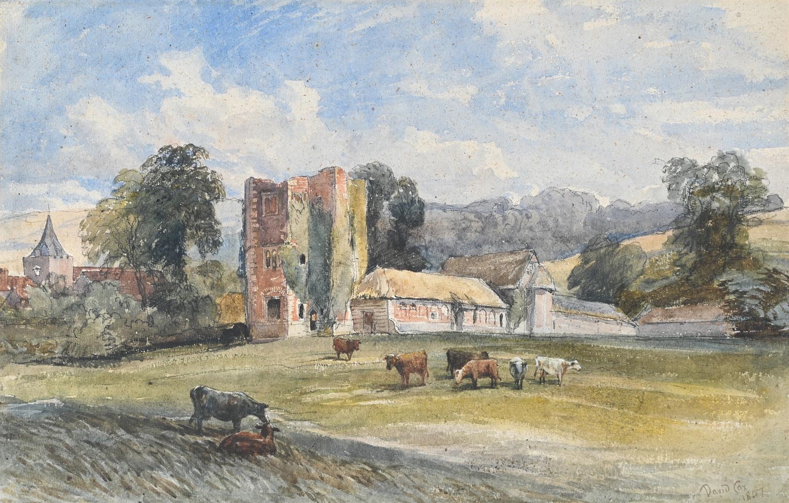 David Cox, Jr. | Cattle by a Ruin (1847) | MutualArt