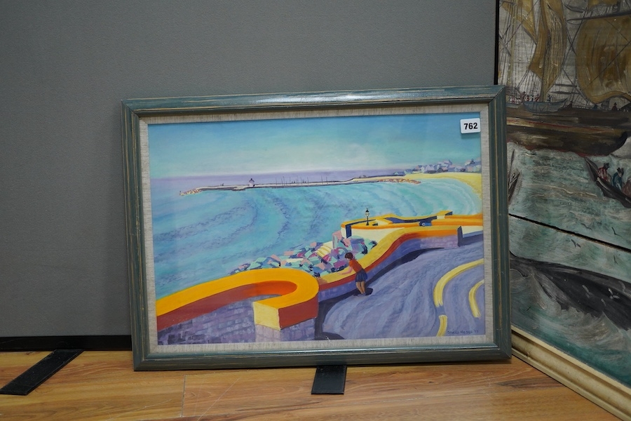 Sheila Heggs | coastal view with pier (95) | MutualArt