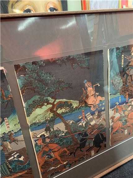 Utagawa Yoshitora | The Great Battle of Yamazaki, triptych (Circa 1864 ...
