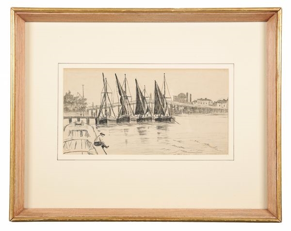 Greaves Walter | Old Battersea Bridge with Sail Barges | Compare ...