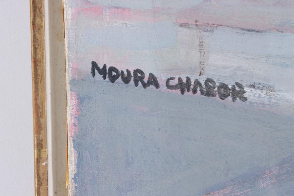 Moura Chabor | Streetscape with Children Playing Hide-and-Seek | MutualArt