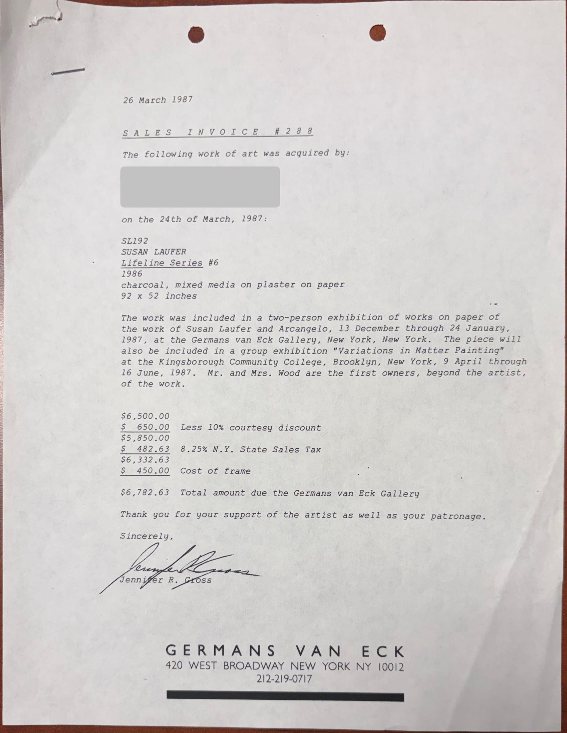 Susan Laufer | Lifeline Series #6 (1986) | MutualArt