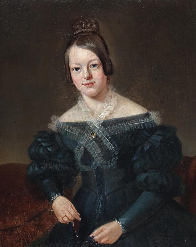I. F. Møller | Portrait of an young woman (1837) | MutualArt