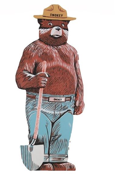 Nancy Allen | Smokey The Bear Life Sized Hand Painted Wood Sign | MutualArt