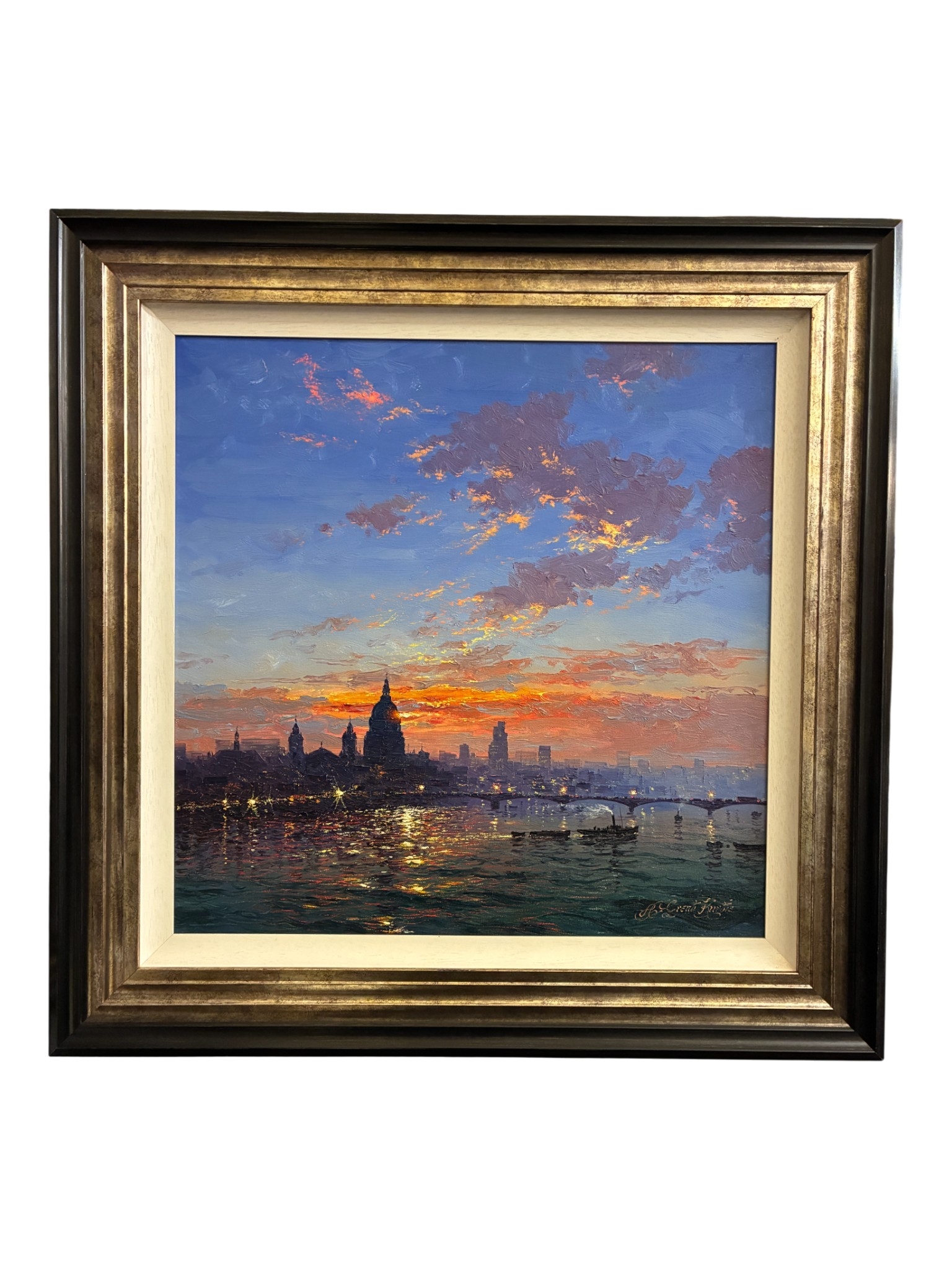 Andrew Grant Kurtis | Evening Sparkle across the Thames | MutualArt
