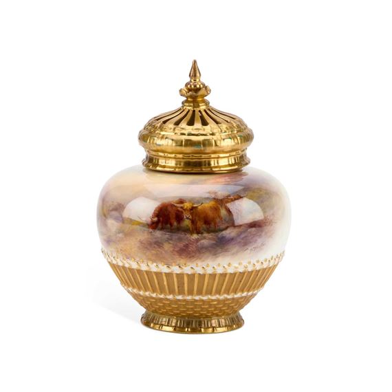 Harry Stinton | A ROYAL WORCESTER POT POURRI VASE AND COVER | MutualArt