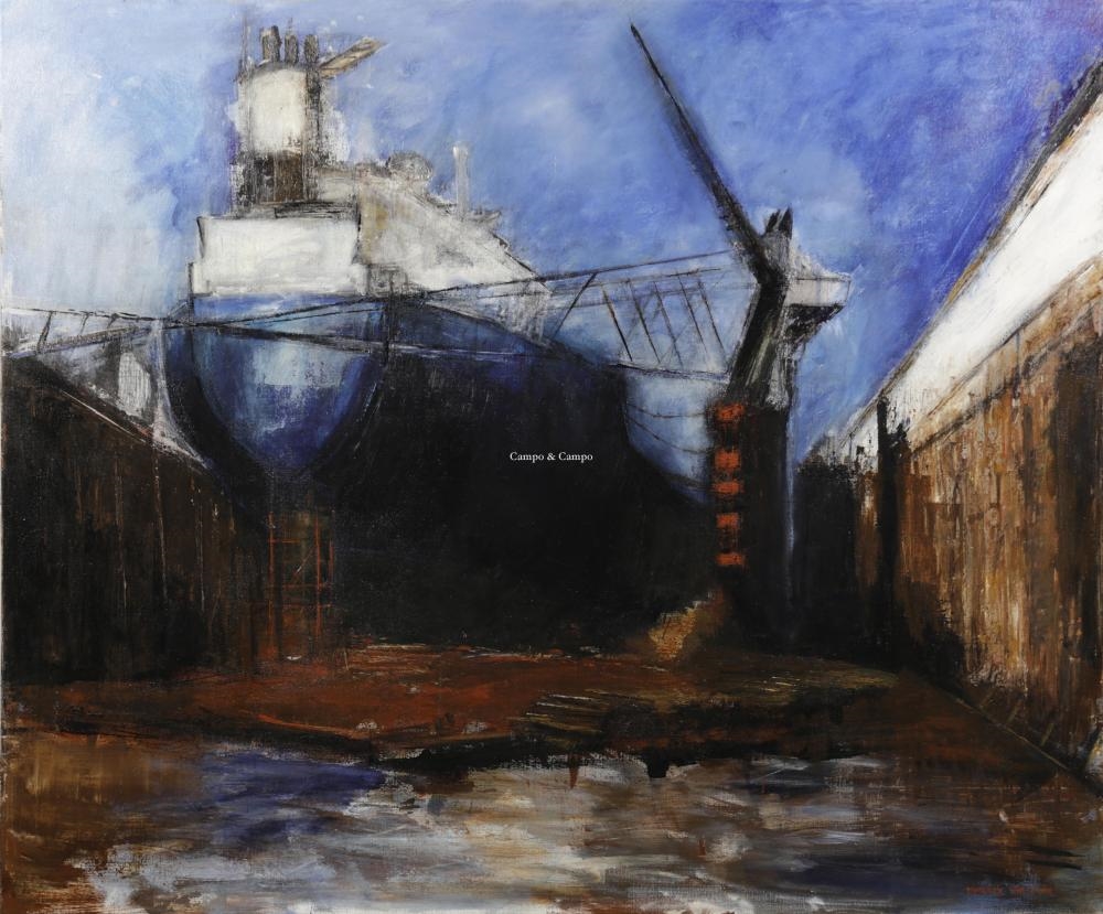 Van Loock Marleen | Ship in dry dock | MutualArt