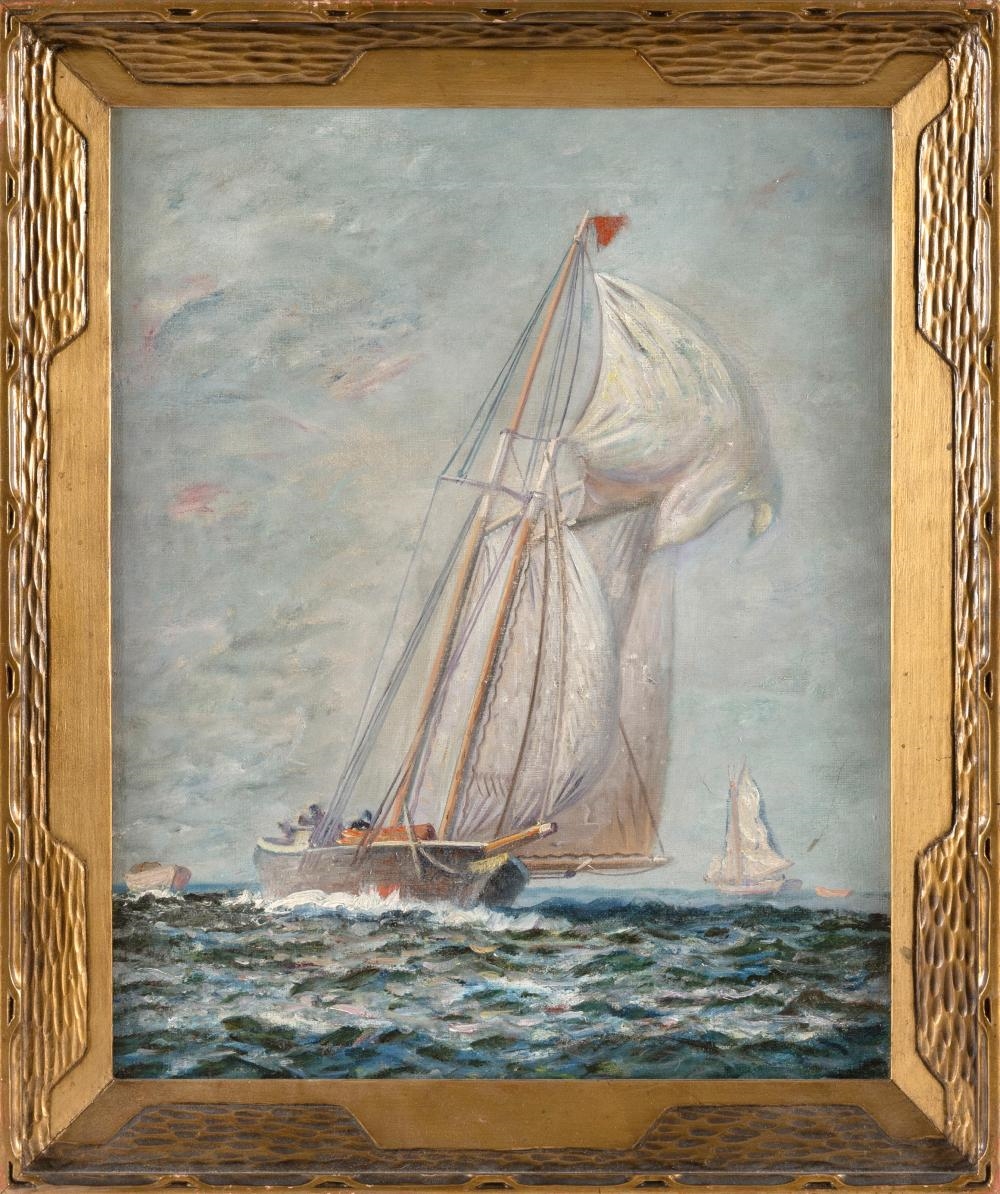 James Gale Tyler | Two-masted vessel towing a dory | MutualArt