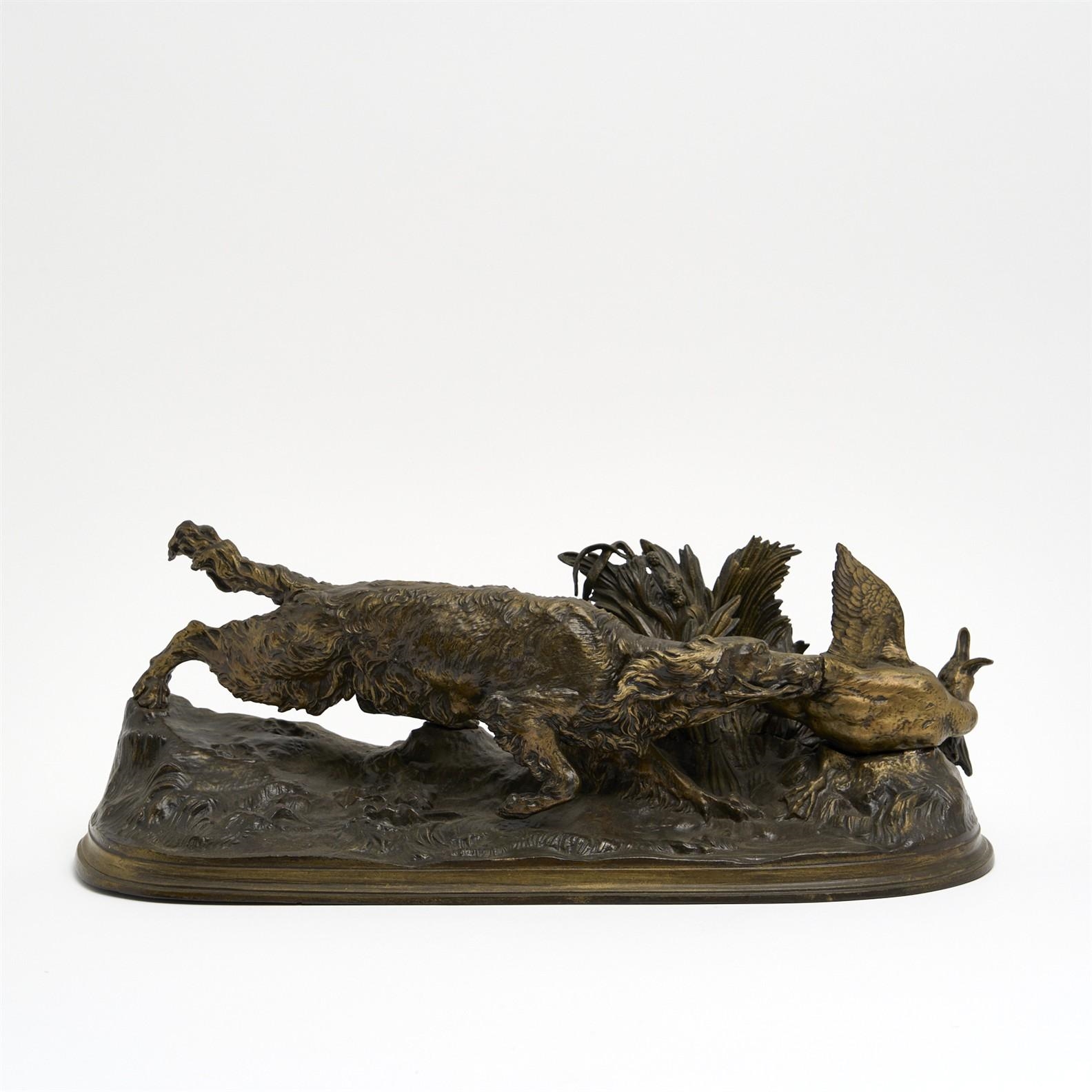 Mene Pierre-Jules | A bronze sculpture depicting a Spanish Griffon ...