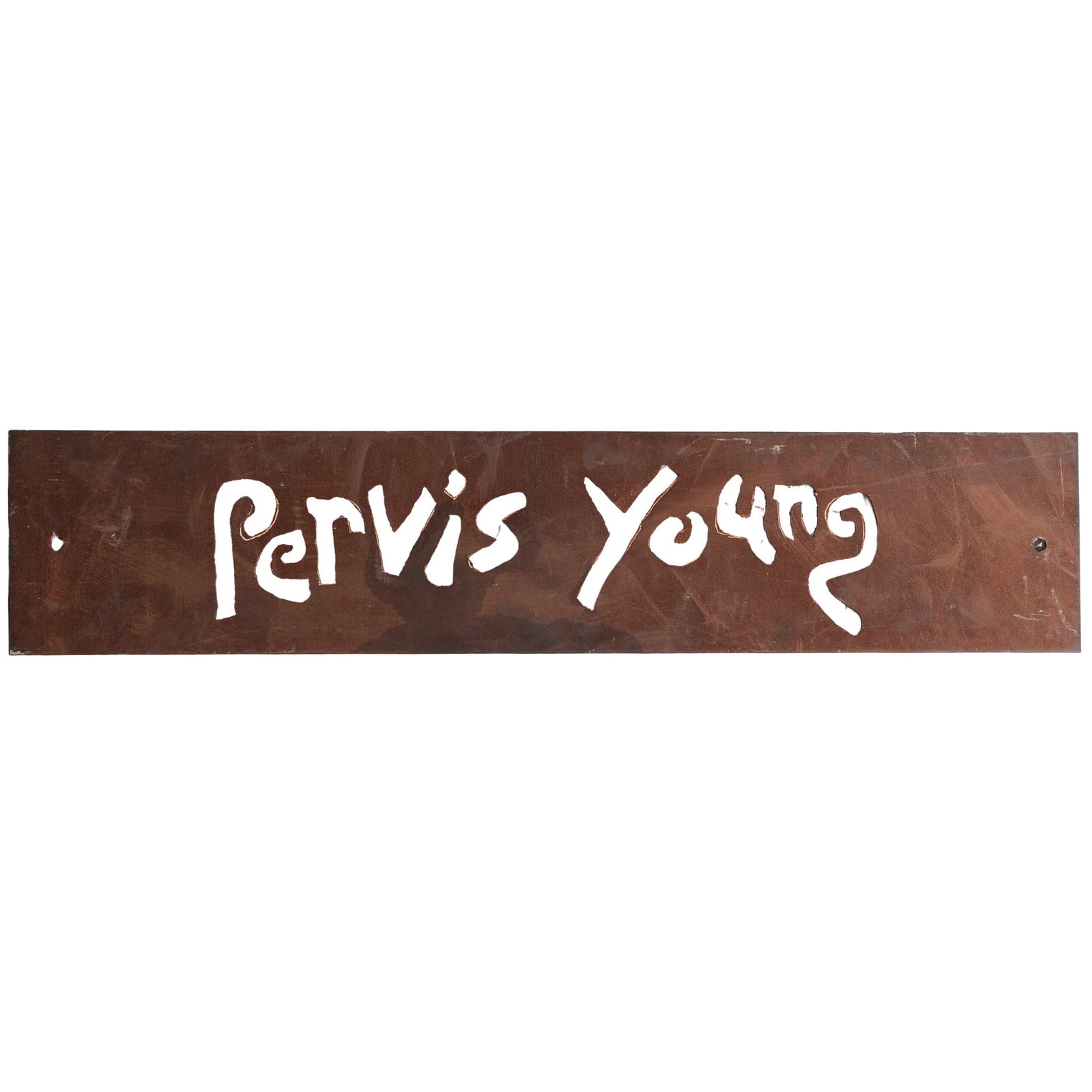 Purvis Young | Signature Cut Iron Sign (20th Century) | MutualArt