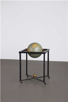 Jacques Adnet | World map mounted on a metal structure entirely ...