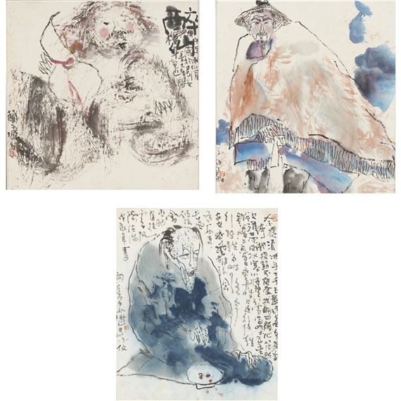 Wang Xiaoxin | A GROUP OF THREE PAINTINGS | Compare similar artworks ...