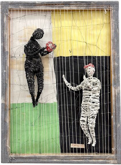 American School | Mid-Century American Modernist Mixed Media Assemblage ...