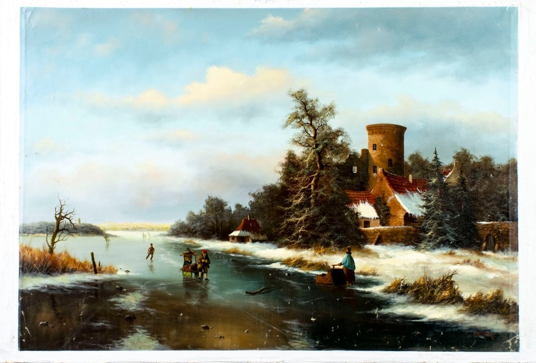 G Lechner | Winter Village Landscape | MutualArt