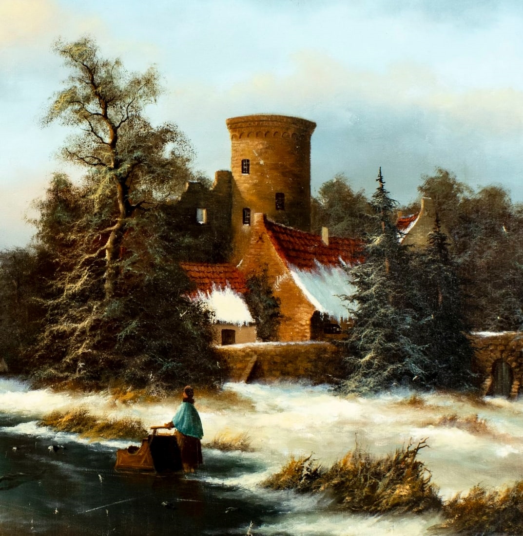 G Lechner | Winter Village Landscape | MutualArt