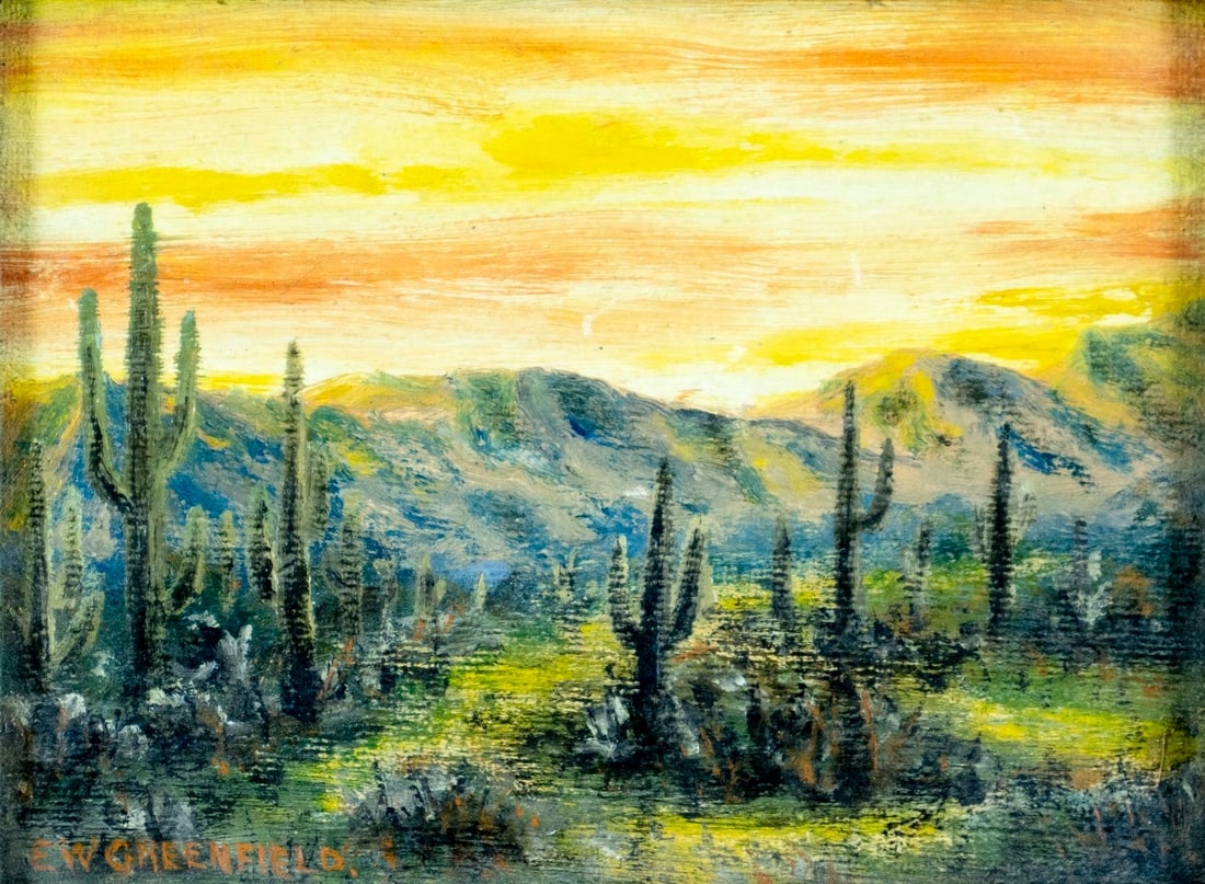 Ernest W. Greenfield | Sunset Desert Landscape | MutualArt