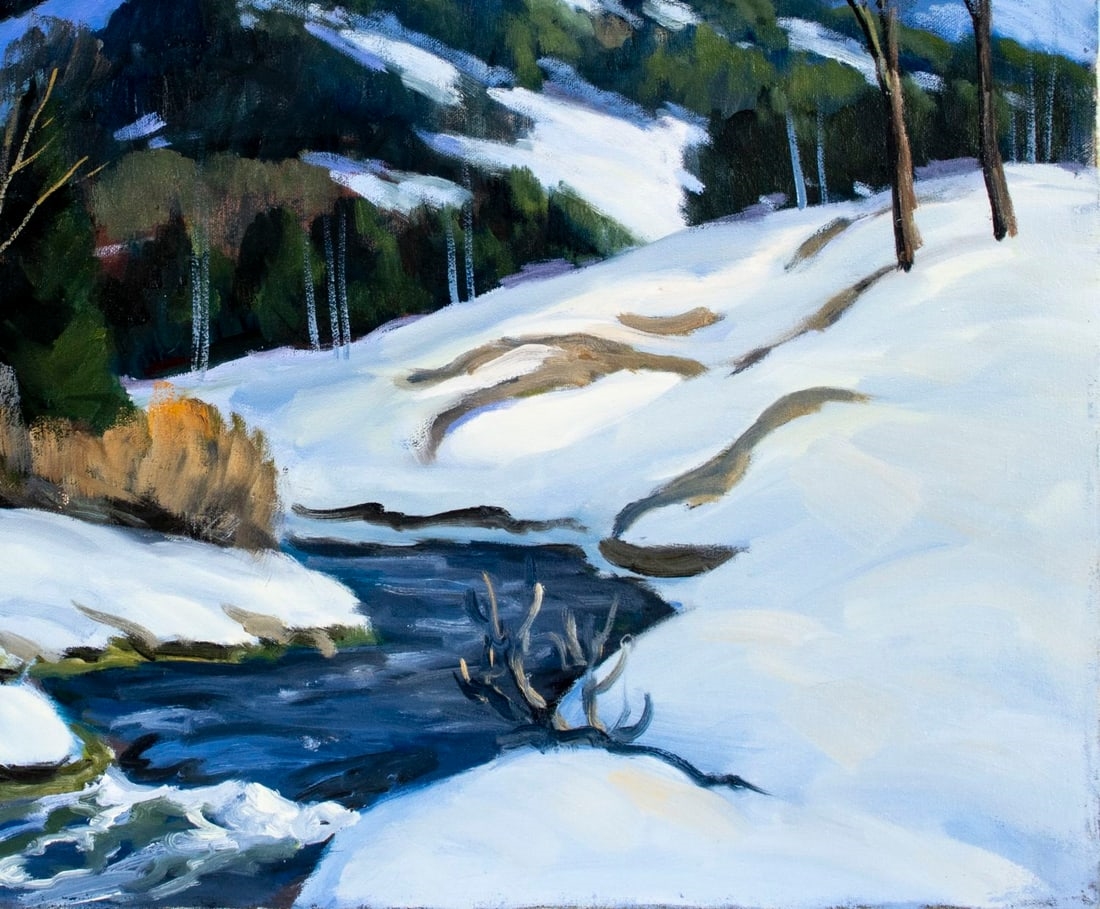 George Holloway | Winter River Landscape | MutualArt