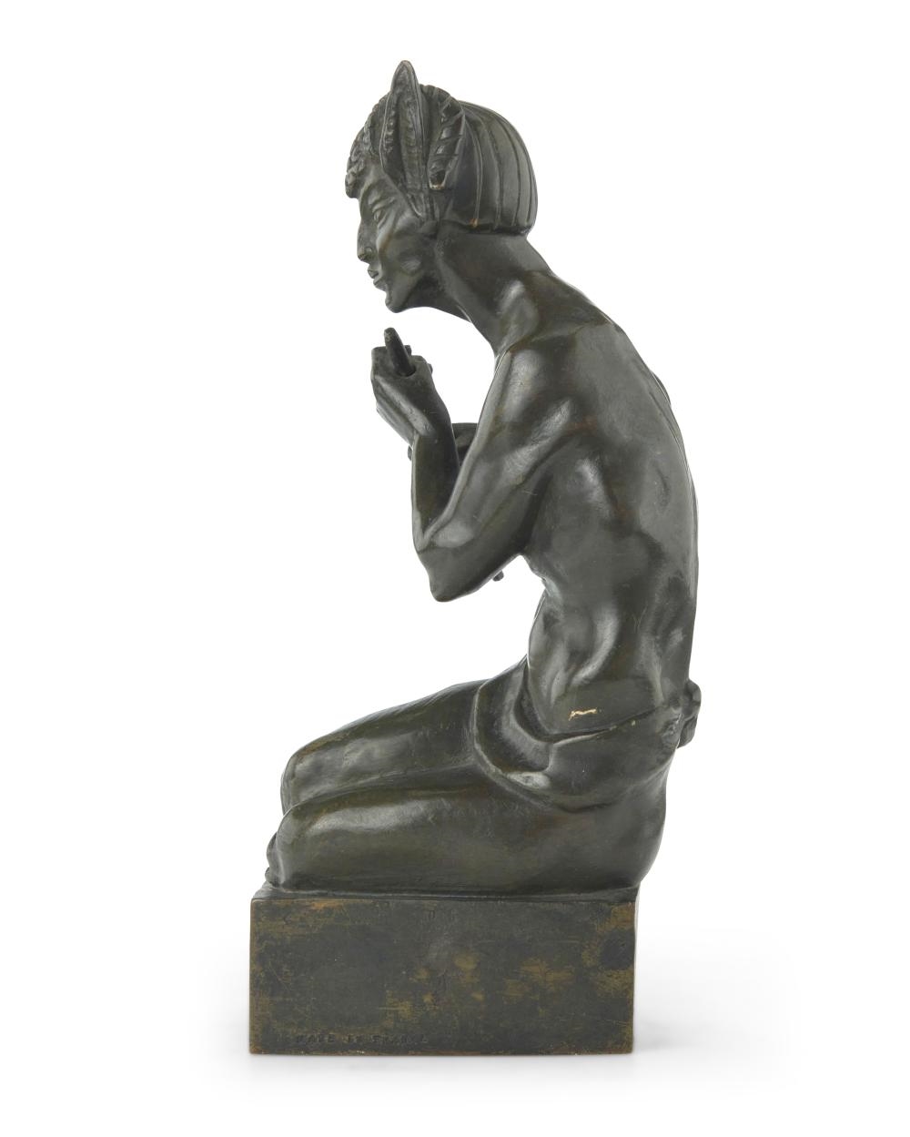 Alfred Gilbert | A Continental Art Deco patinated bronze bookend figure ...