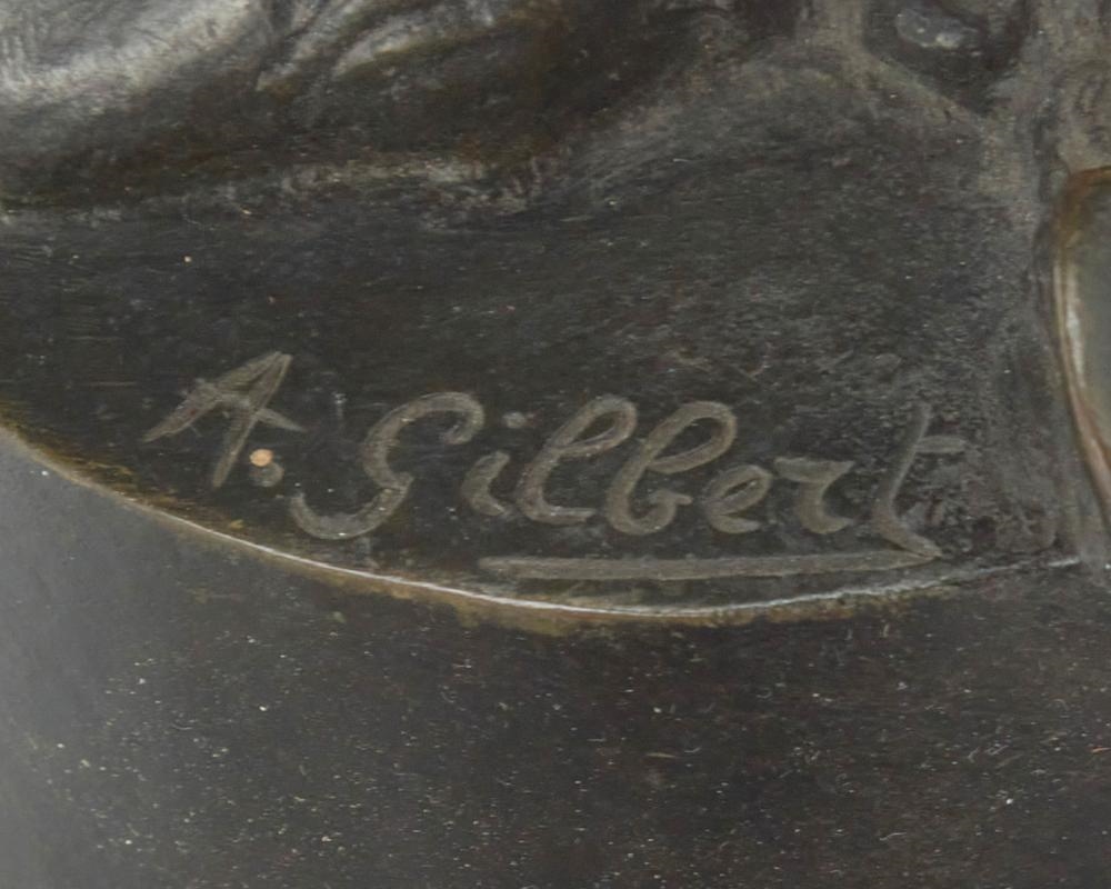 Alfred Gilbert | A Continental Art Deco patinated bronze bookend figure ...