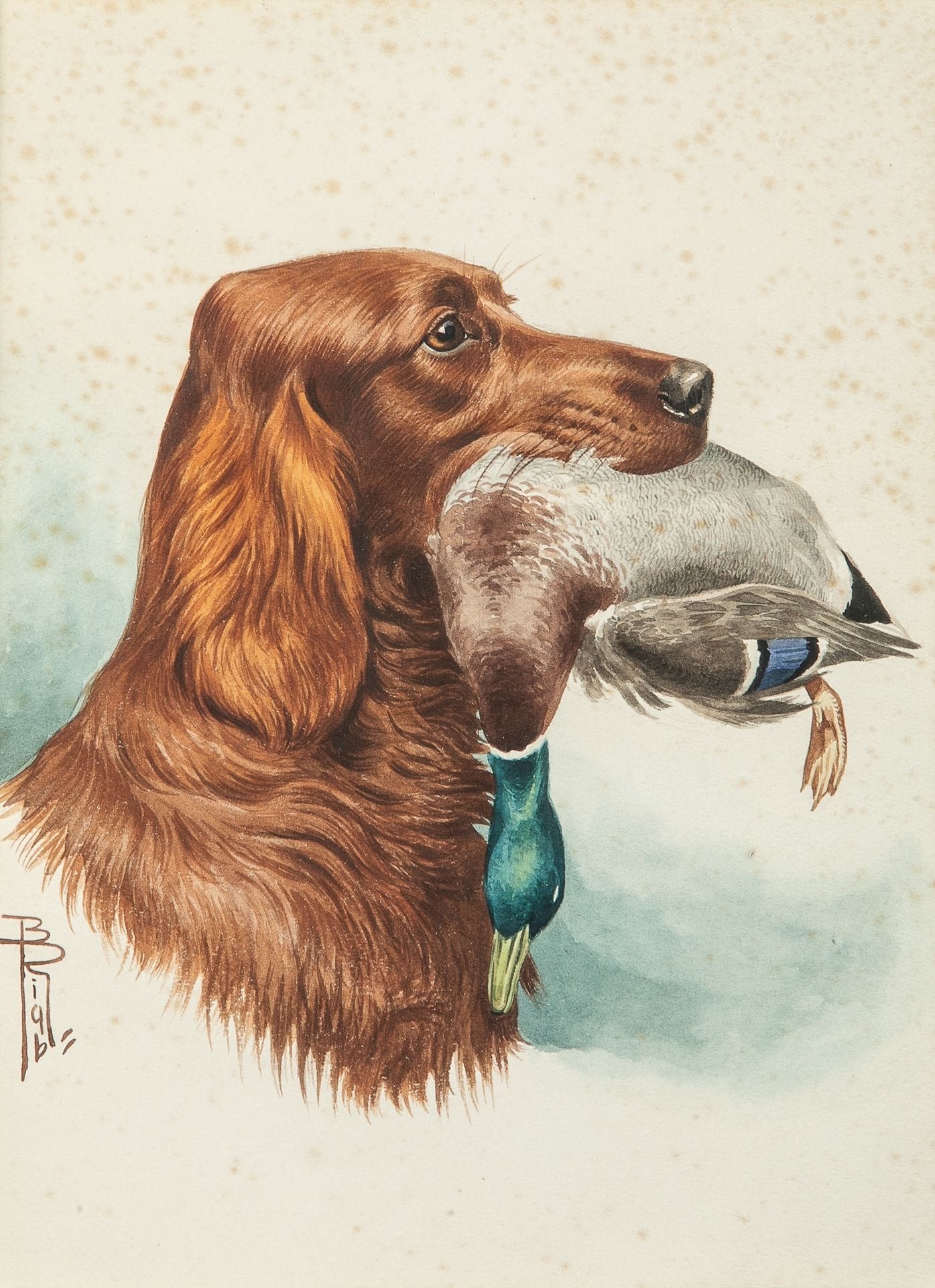 Boris Riab | Dog holding a green collar | MutualArt