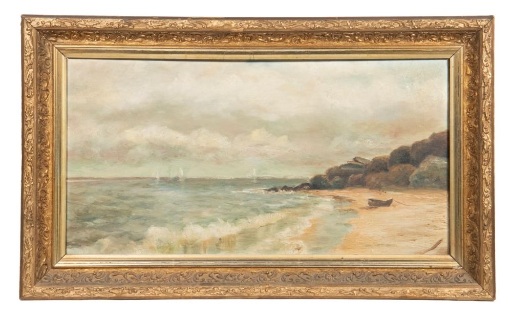 Knight Olive | Coastal Scene with Dory on Sandy Beach (Circa 1890 ...