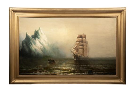 Wesley E. Webber | Monumental View of a Whaling Ship Sending Out a ...