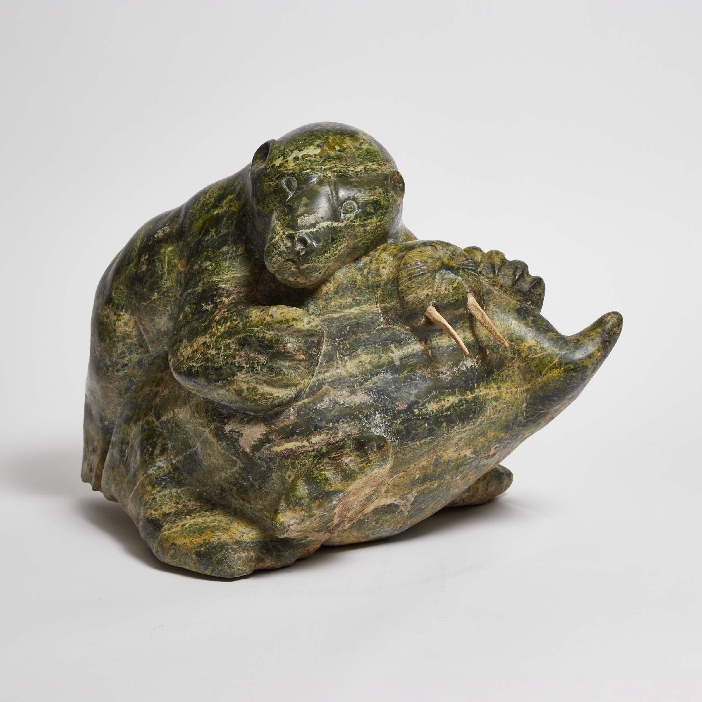 Kaka Ashoona | MONUMENTAL BEAR AND WALRUS | MutualArt