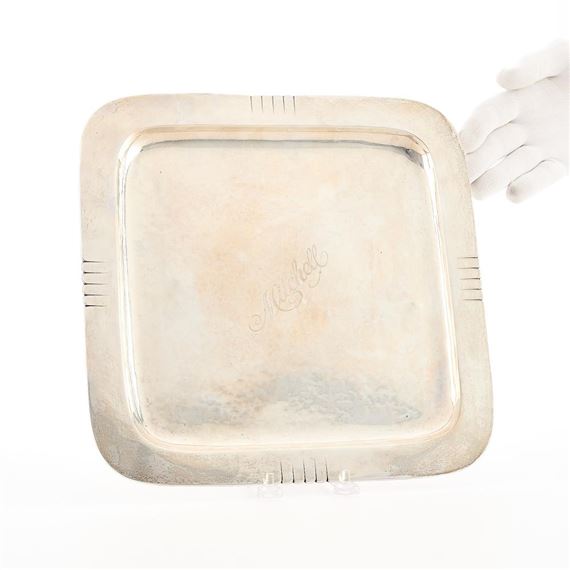 George Porter | Hammered sterling silver serving tray (1929) | MutualArt