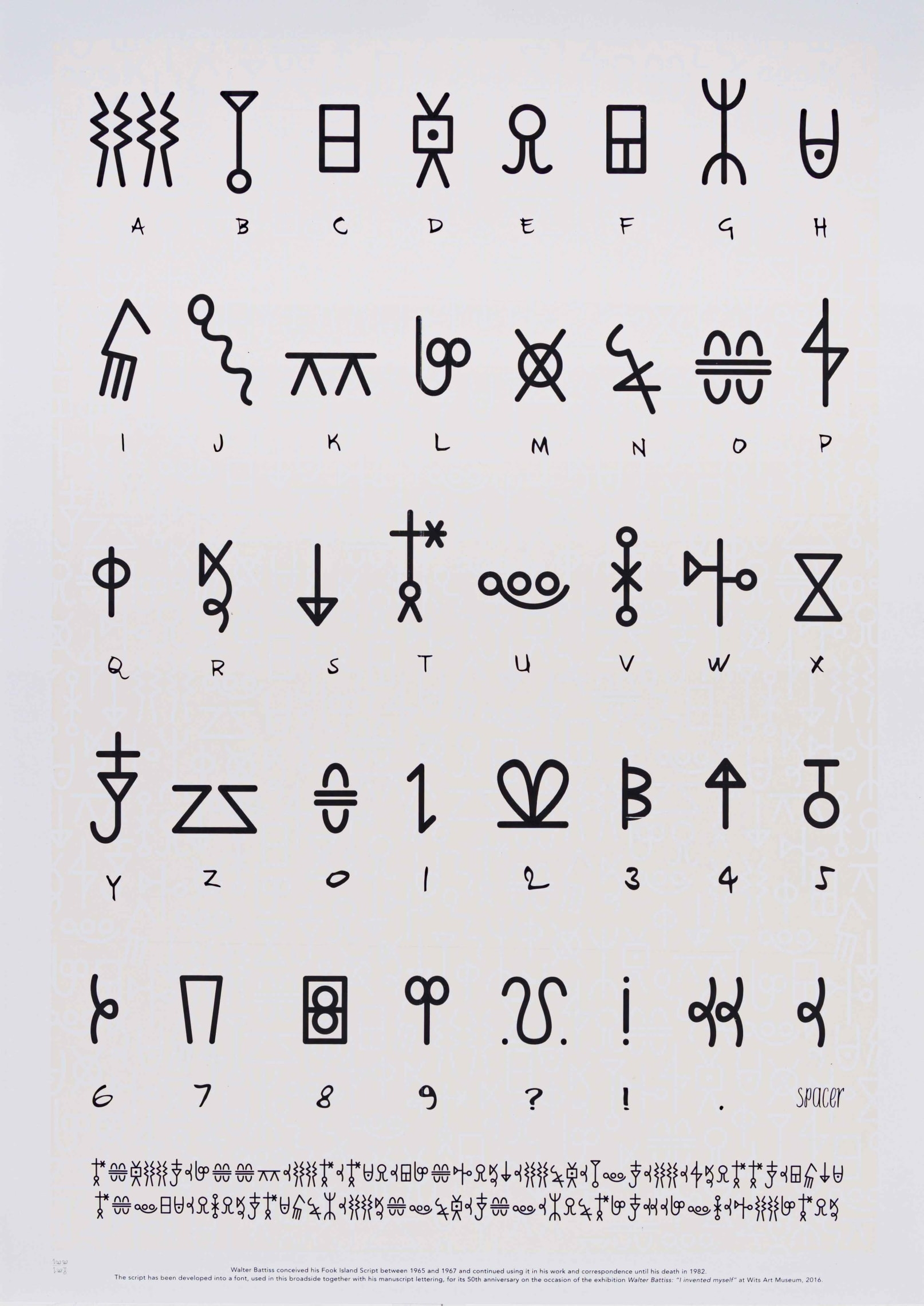 Walter Whall Battiss | Fook Script Alphabet | MutualArt